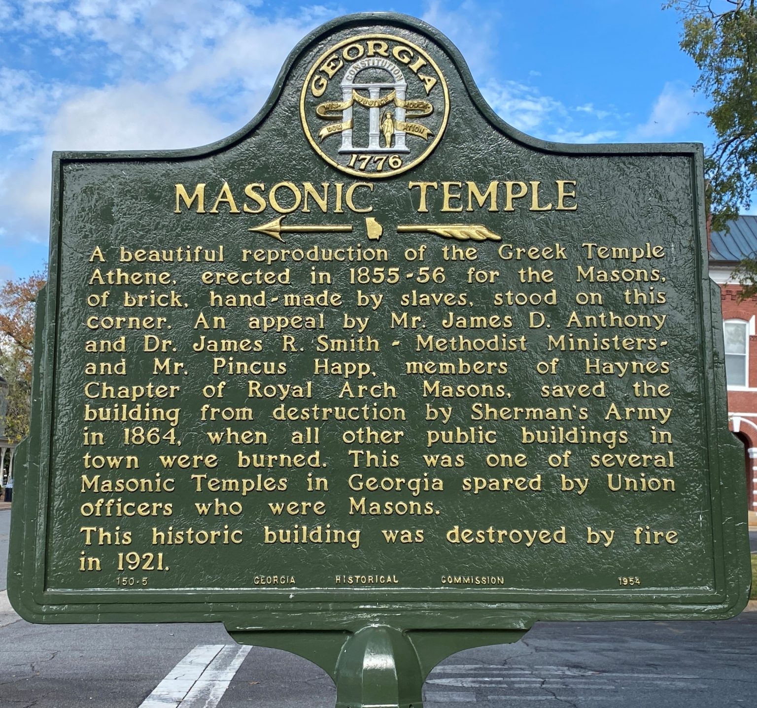 Masonic Temple Historical Marker – Washington County Historical Society
